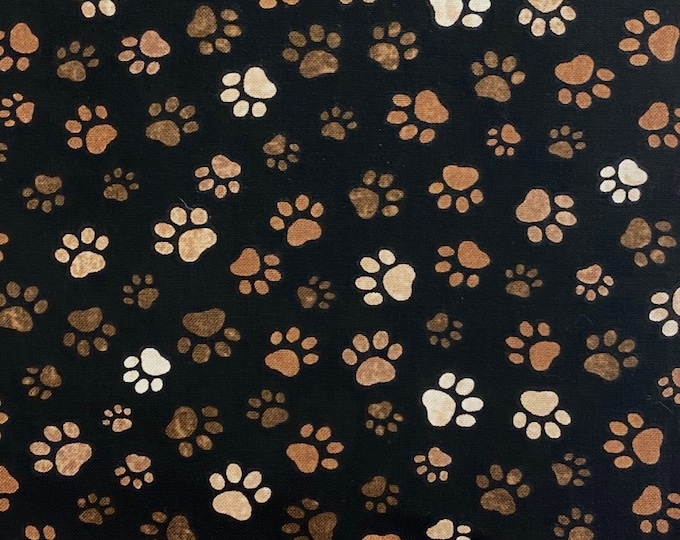 Shades of Brown Paw Prints, Puppy Paws Black by Loralie Designs, 100% ...