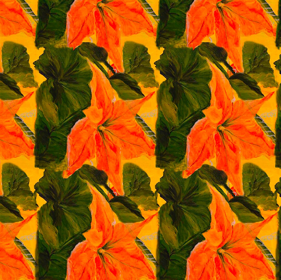 Northcott Bittersweet Blossom LARGE SCALE Pumpkin Cotton Fabric by the ...