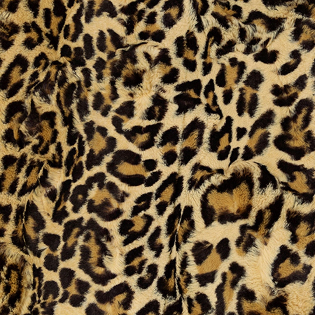 Eob~shannon~luxe Cuddle® Leopard~10mm Pile~sand~minky Fabric by the ...