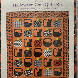 Free Spirit~scaredy Cat~73.5" X 85" Halloween Cats Quilt Kit (includes ...