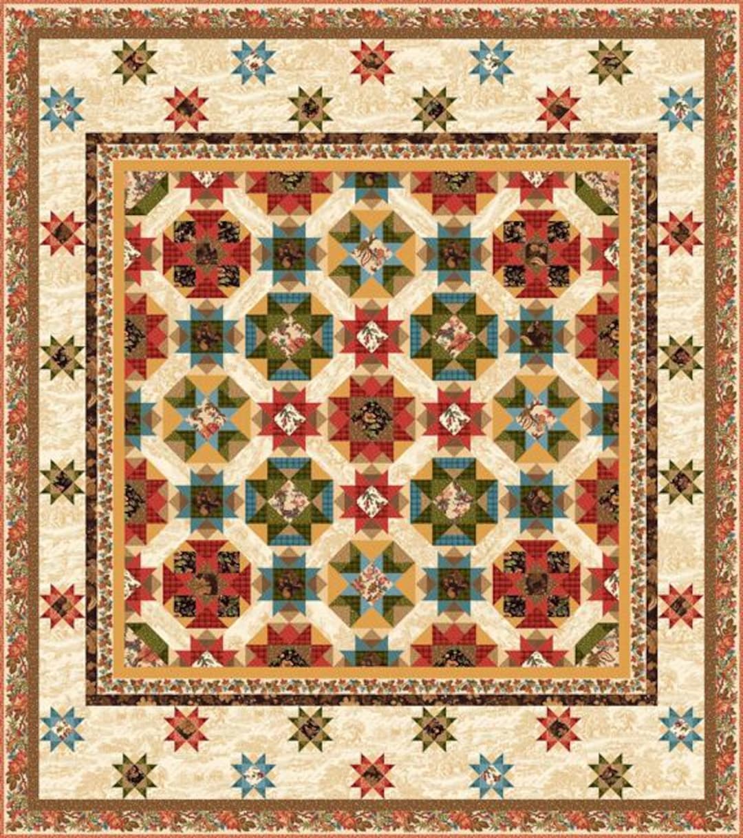 Quilt Kit~countryside by Kaye England~95" X 107" Traditional Floral ...