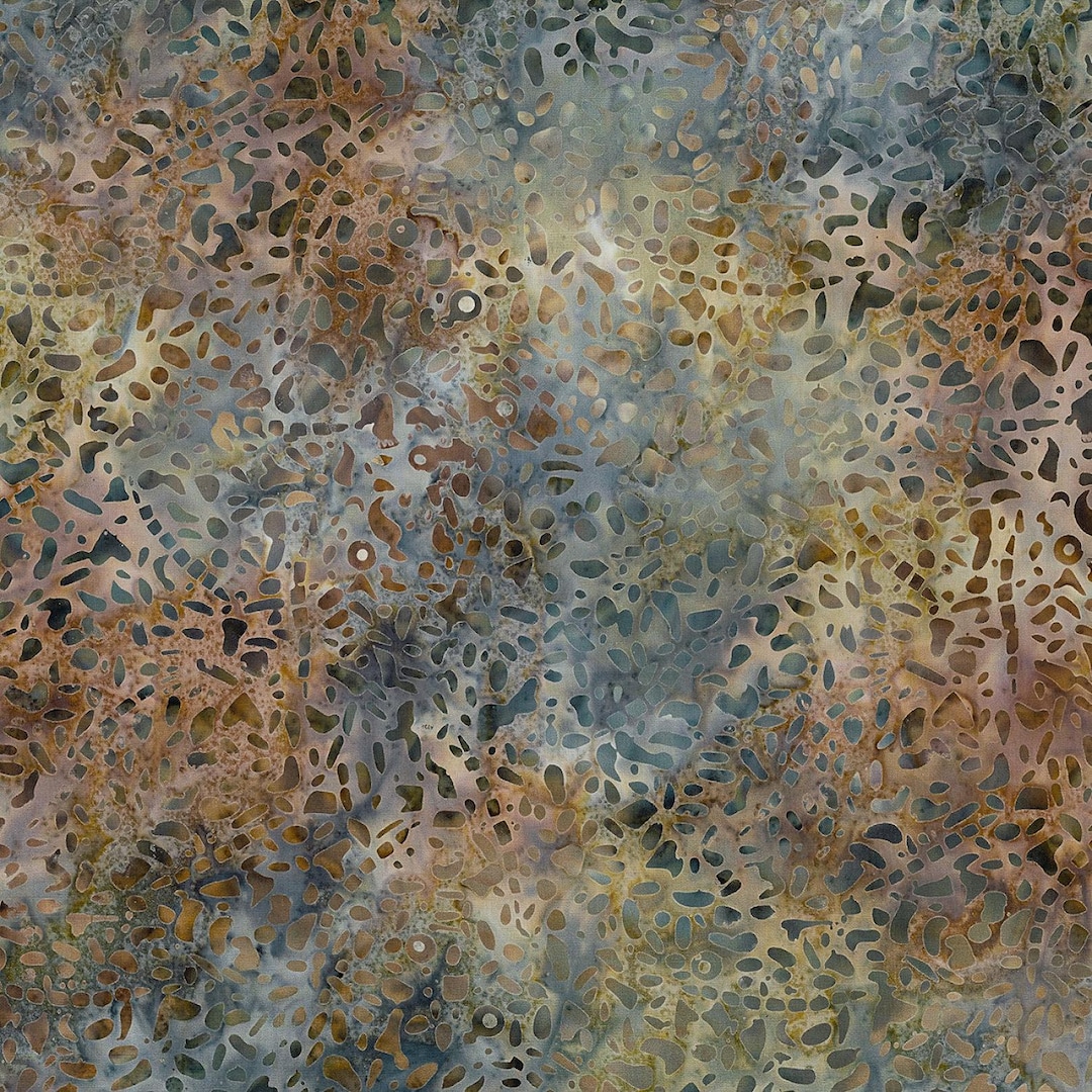 Wilmington Batiks~plum Bouquet~spots~cream/blue~cotton Batik Fabric by ...