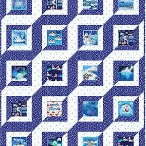 Benartex~arctic Friends~playful Penguins~royal Blue~cotton Fabric by ...
