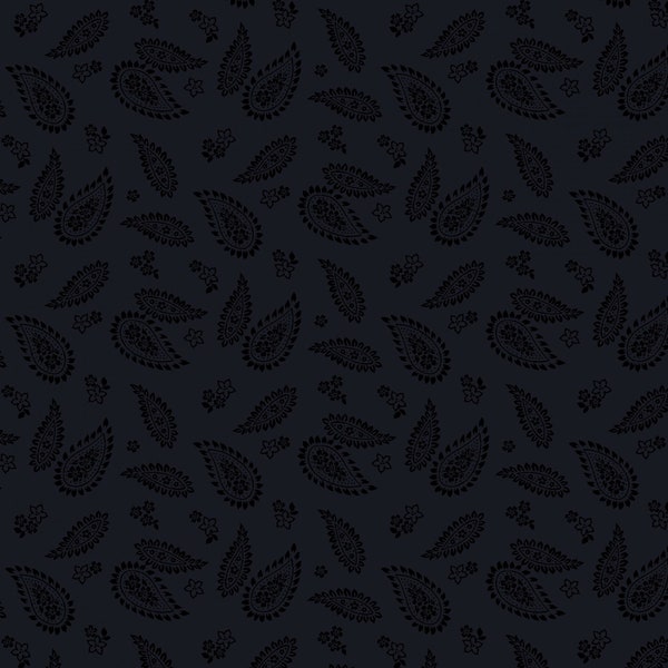 Black Paisley Fabric - Etsy