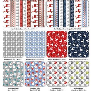 Benartex~nordic Cabin~nordic Snowflakes W/ Pearlescent Metallic~navy ...