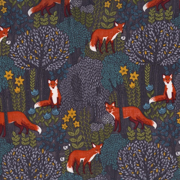 Fox Print Fabric - Etsy