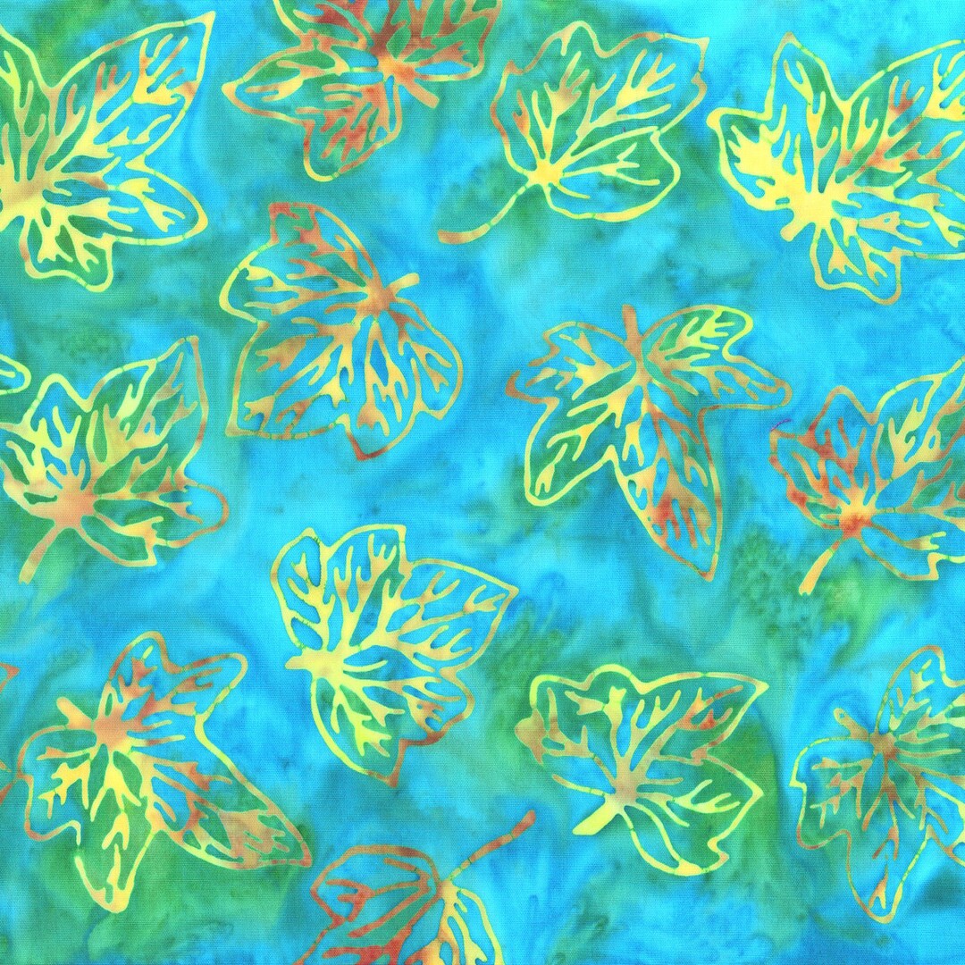 AnthologyJDJ Espirit BatikFall LeavesLagoonBaumwoll Batik Stoff ...