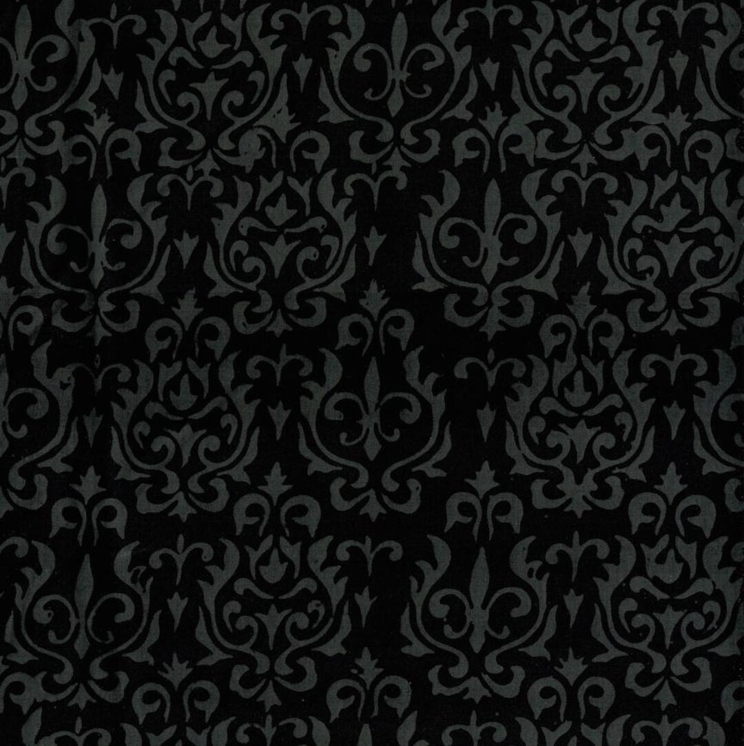 Island Batik Kings Castle Fabric by Kathy Engle Shield Design in Black ...