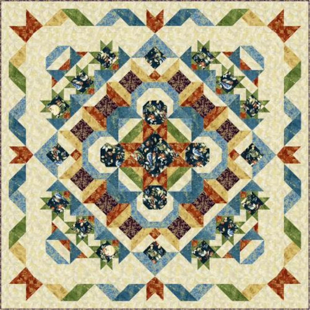 Quilt Kit~stellar Starburst~53" X 53" Blue Jay Song Quilt W/metallic ...