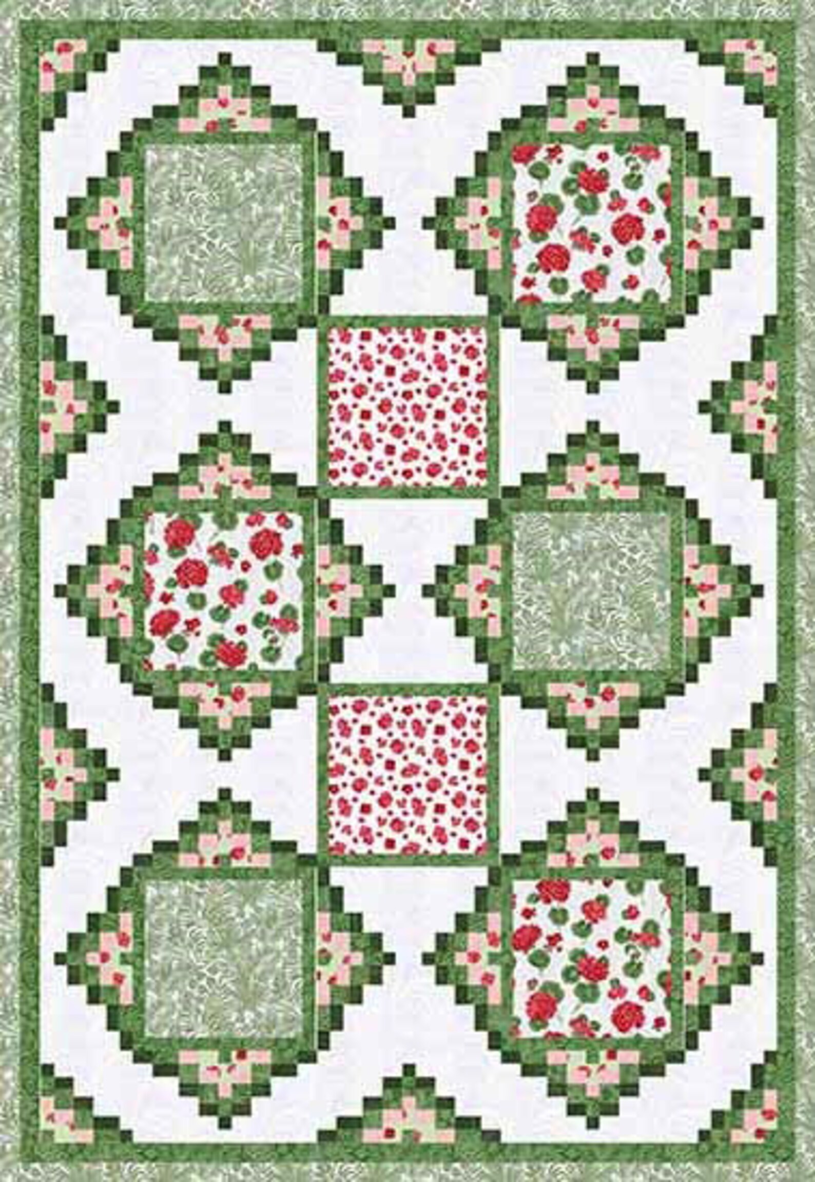 Benartex Bettys Geraniums Geranium Floral White Cotton Fabric by the ...