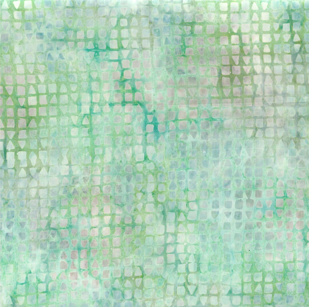 Wilmington Batiks Sea Stars Squares and Triangles Pastel Green Cotton ...