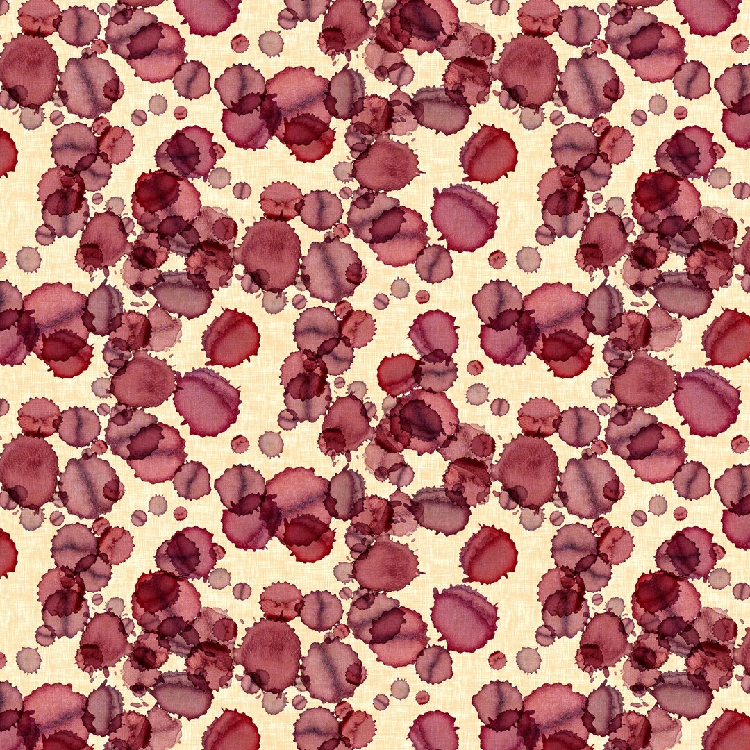 Clothworks Cheers Drops Digital Light Wine Cotton Fabric by the Yard or ...