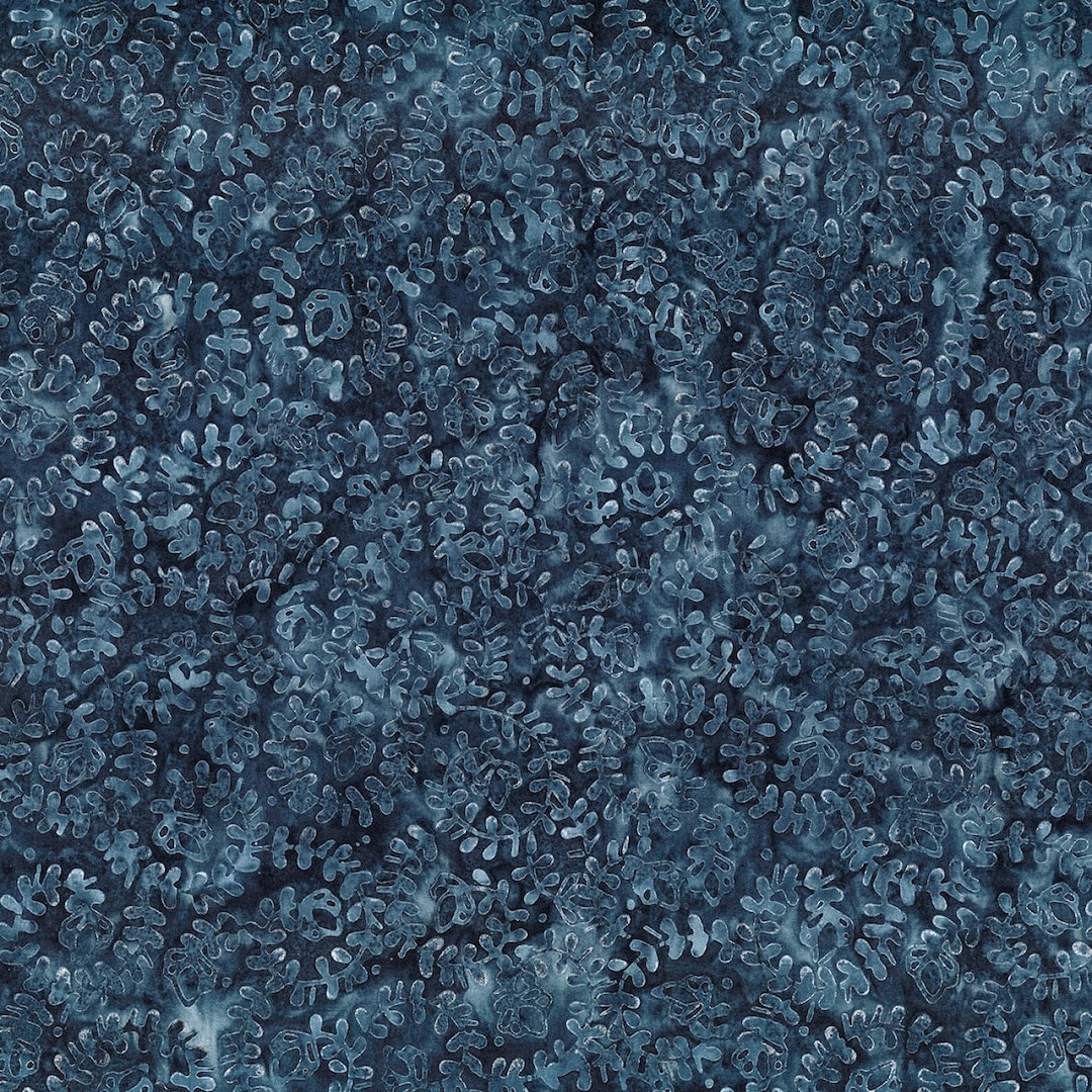 Wilmington Batiks~blue Smoke~spiral Vines~navy~cotton Batik Fabric by ...