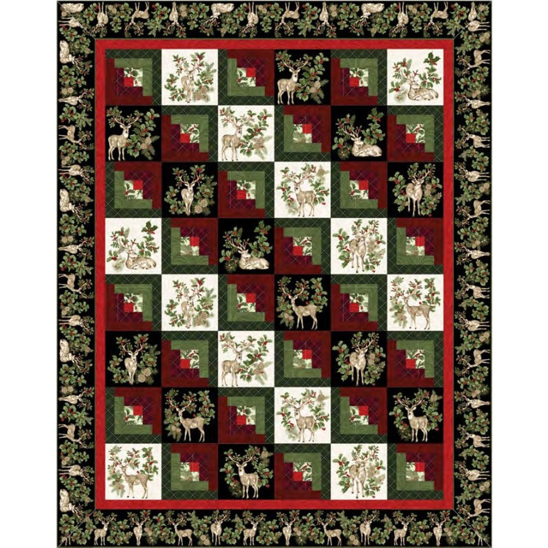 Quilt Kitwoodland Stroll69 X 87 Winter in the Pines Throw/twin Quilt pattern and Fabric for Top ...