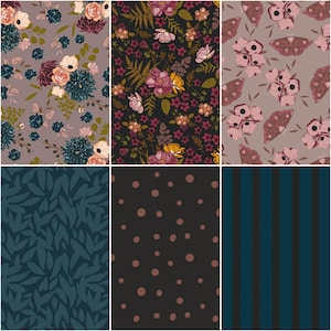 Riley Blake~sonnet Dusk~moths~graphite~cotton Fabric by the Yard or ...