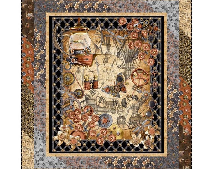 Steampunk Fairytale Mountain Lake Kaleidoscope Queen Size Art Quilt 98 ...