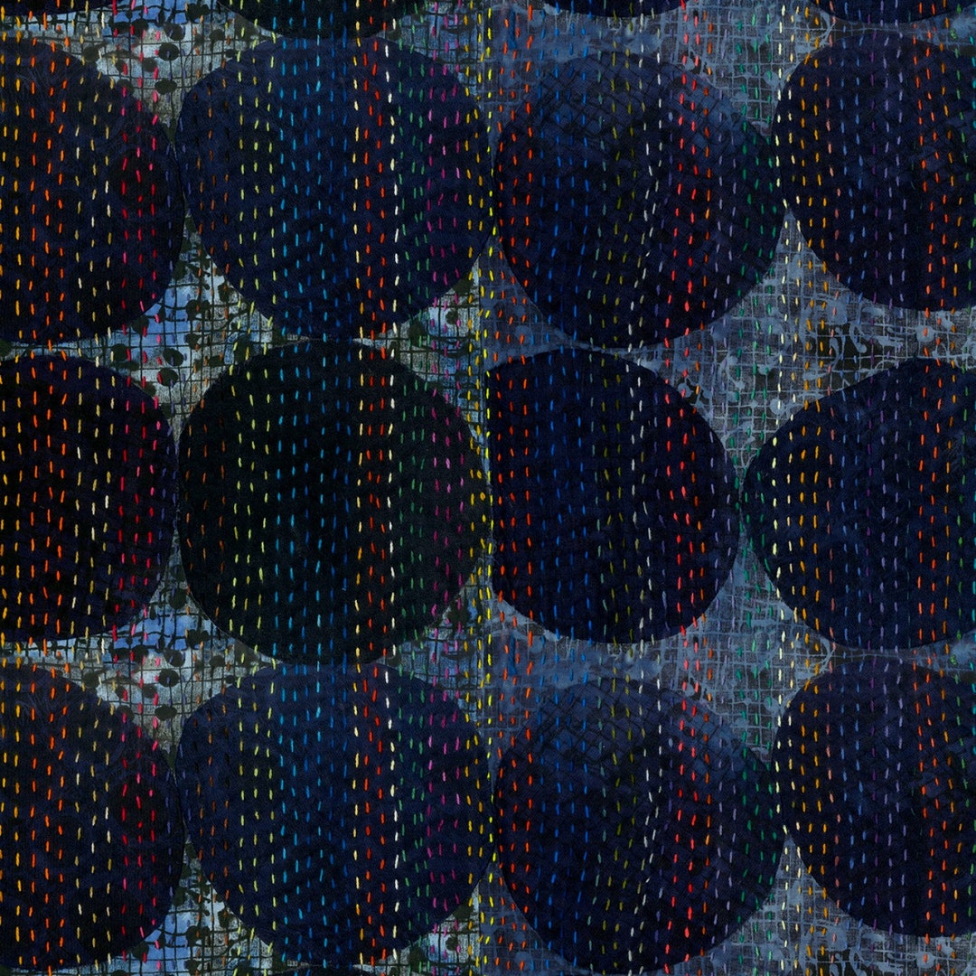 Windham Curiosity by Marcia Derse Circle~large SCALE Digital Blue ...