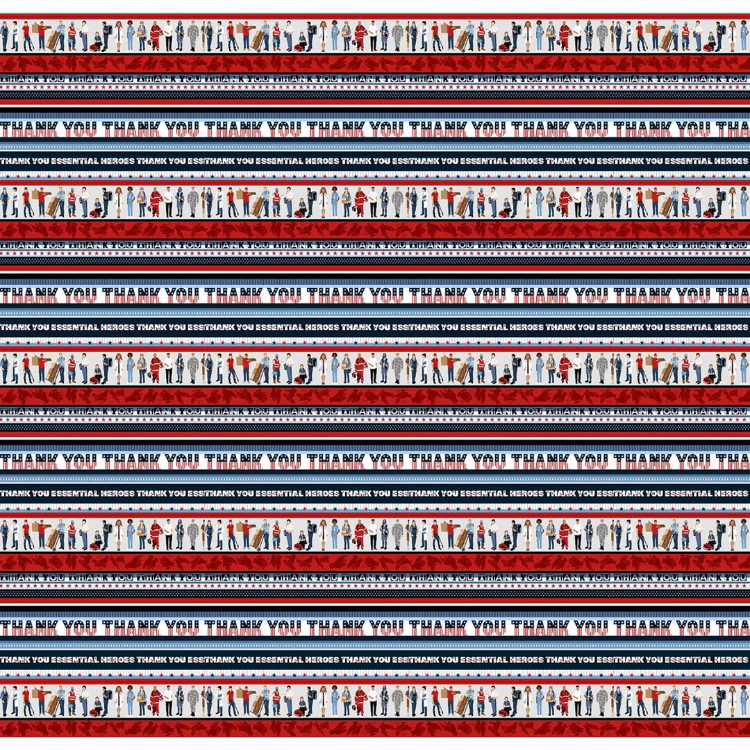 Studio E Essential Heroes Thank You Repeating Border Stripe Patriotic ...