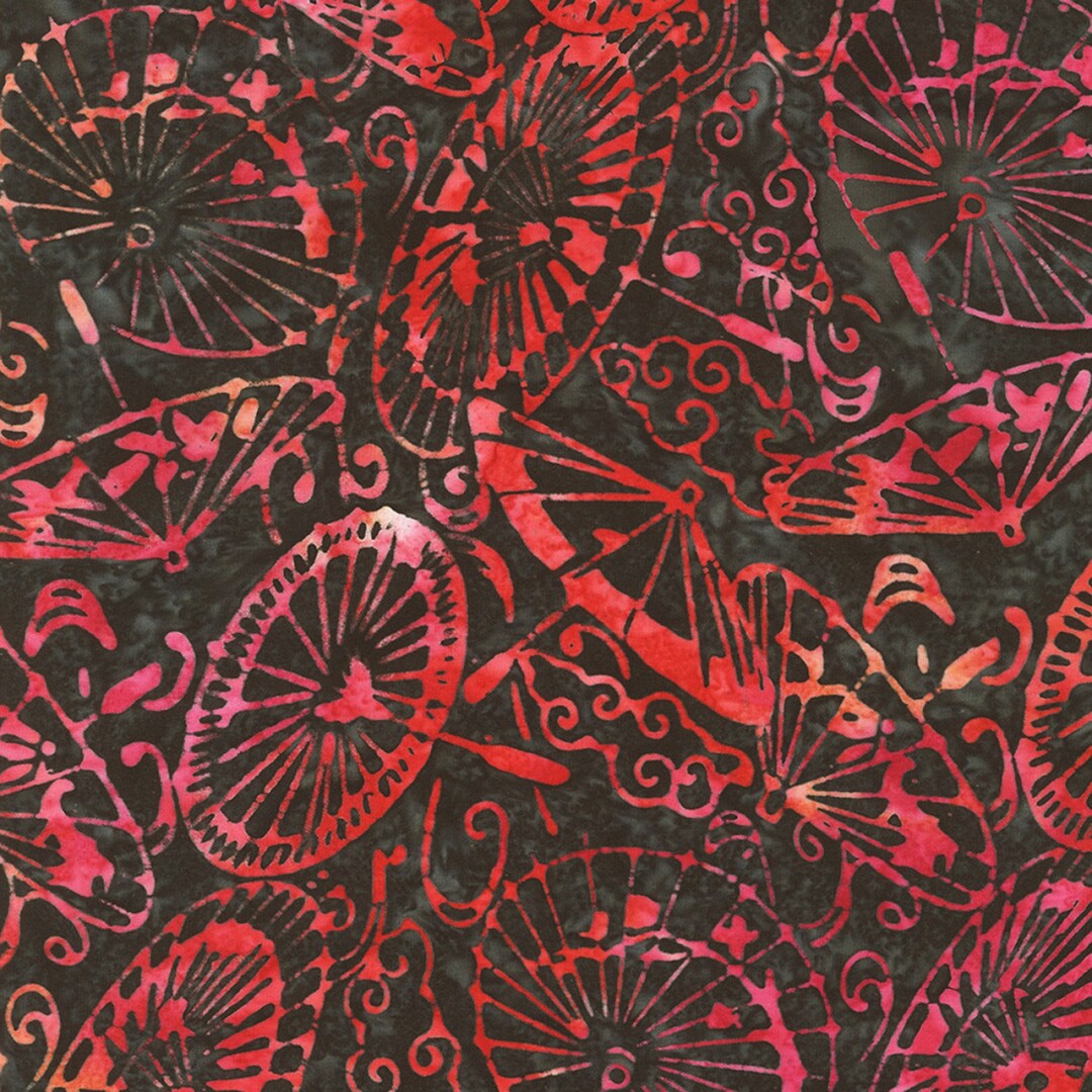 Robert Kaufman Artisan Batik Bamboo Garden Parasols Licorice Cotton ...