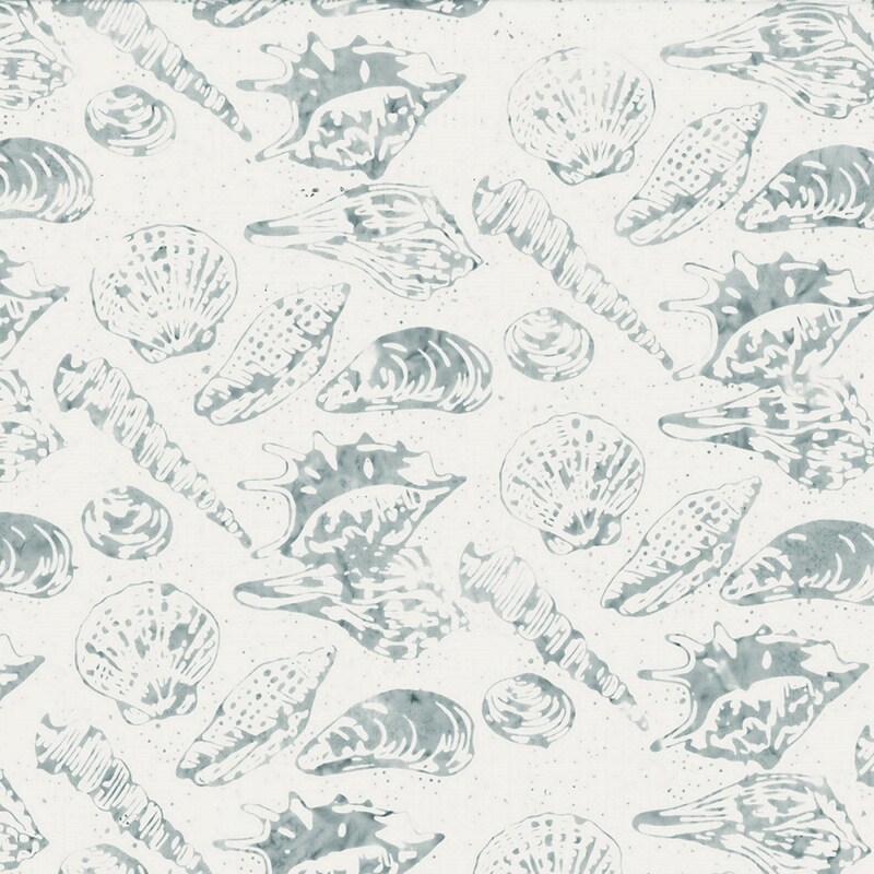 Grey Sea Shell Fabric - Etsy