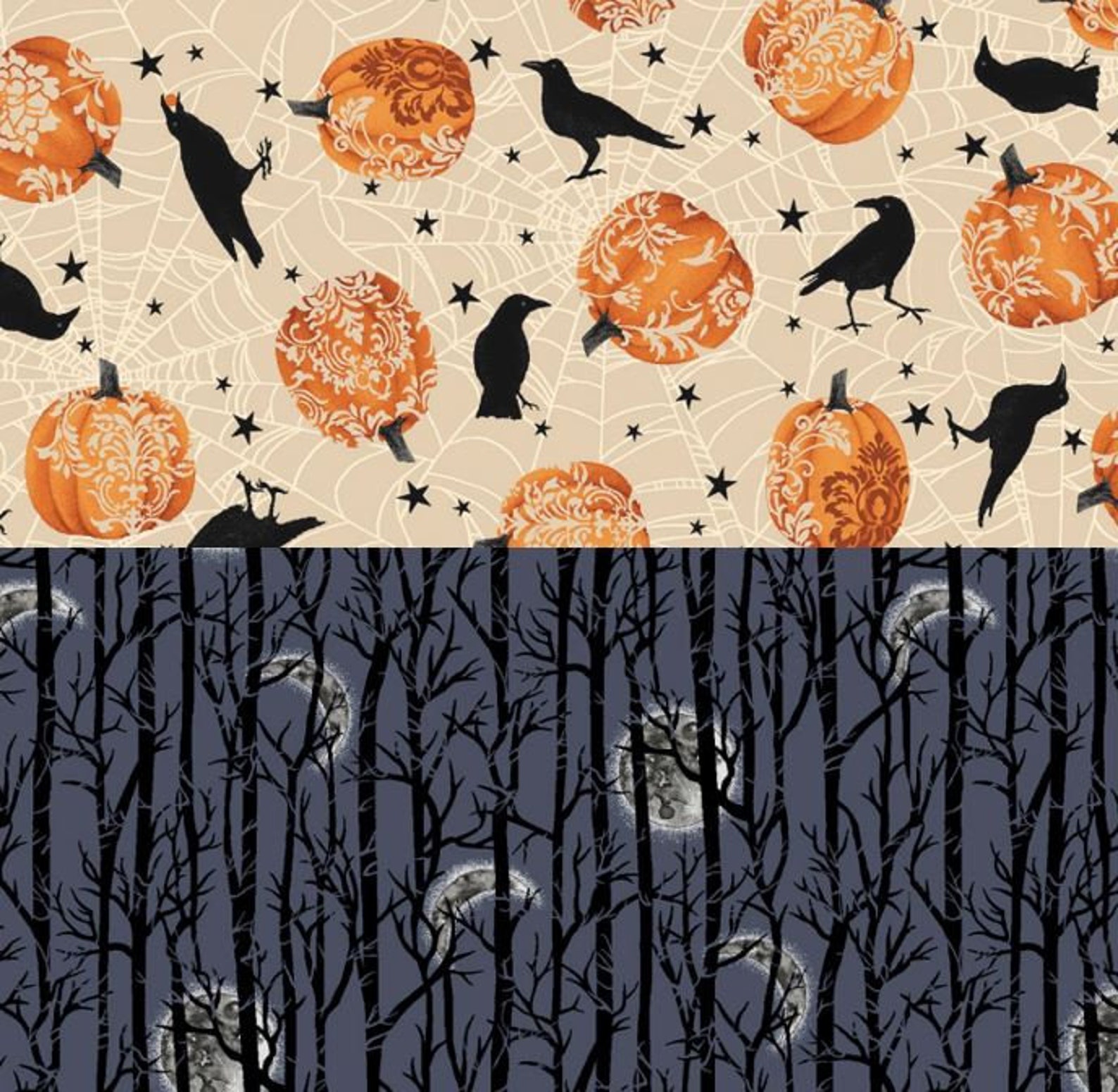 Studio E~spooky Night~50"x26" Table Runner and Six 18"x14" Place Mats ...