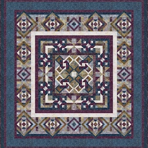 Wilmington Batiks~plum Bouquet~circle Swirls~dark Blue~cotton Batik ...