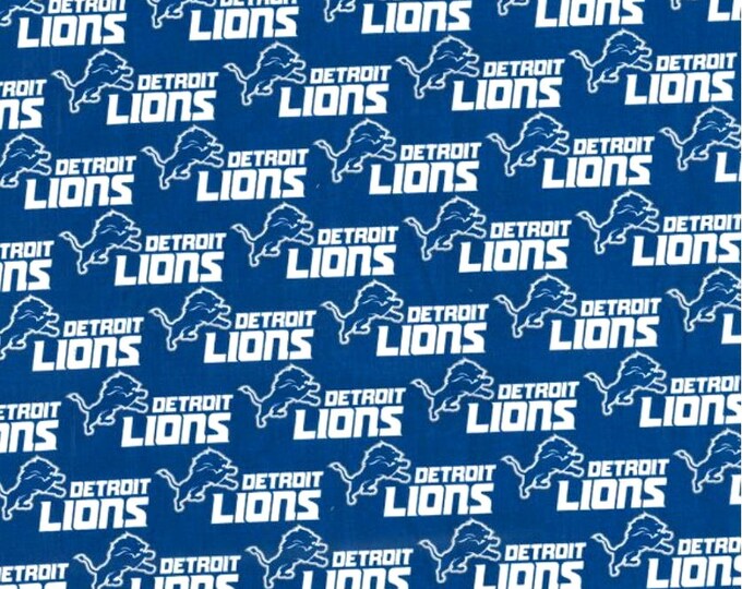 Fabric Traditions~nfl Cotton~detroit Lions~blue~58/60" Wide Broadcloth ...