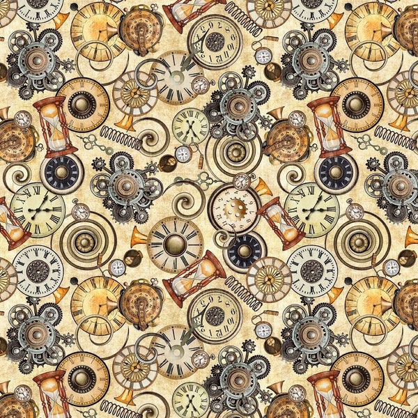 Clock Fabric - Etsy