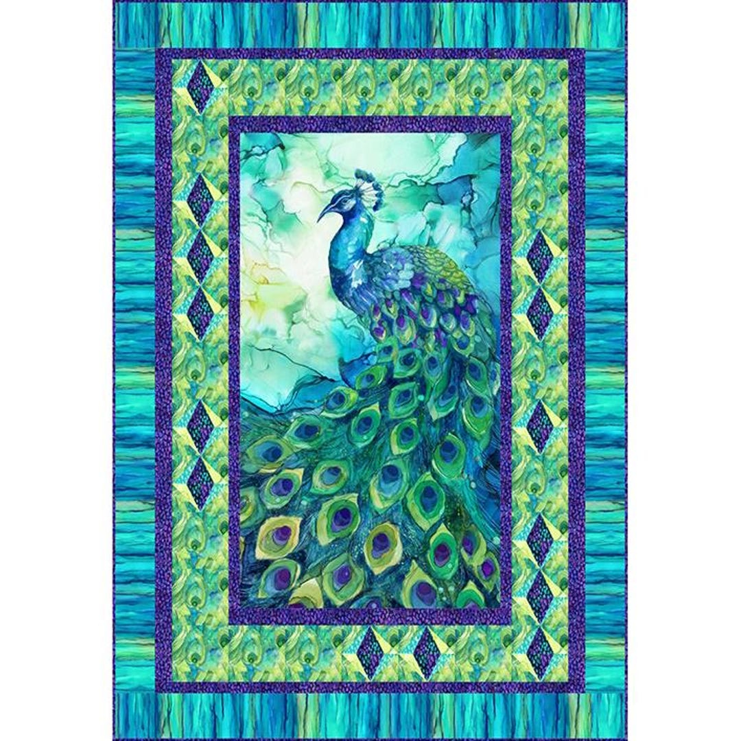 Quilt Kit~lanterns~46" X 66" Allure Peacock Panel Quilt (includes ...