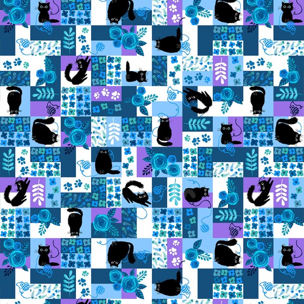 Patchwork Cats - Etsy