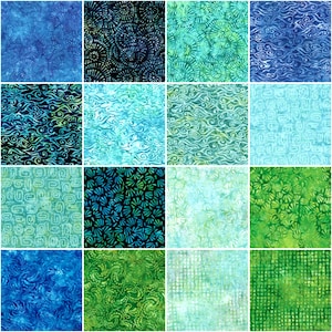 Eob~wilmington Batiks~sea Stars~swirly Waves~aqua~cotton Batik Fabric ...
