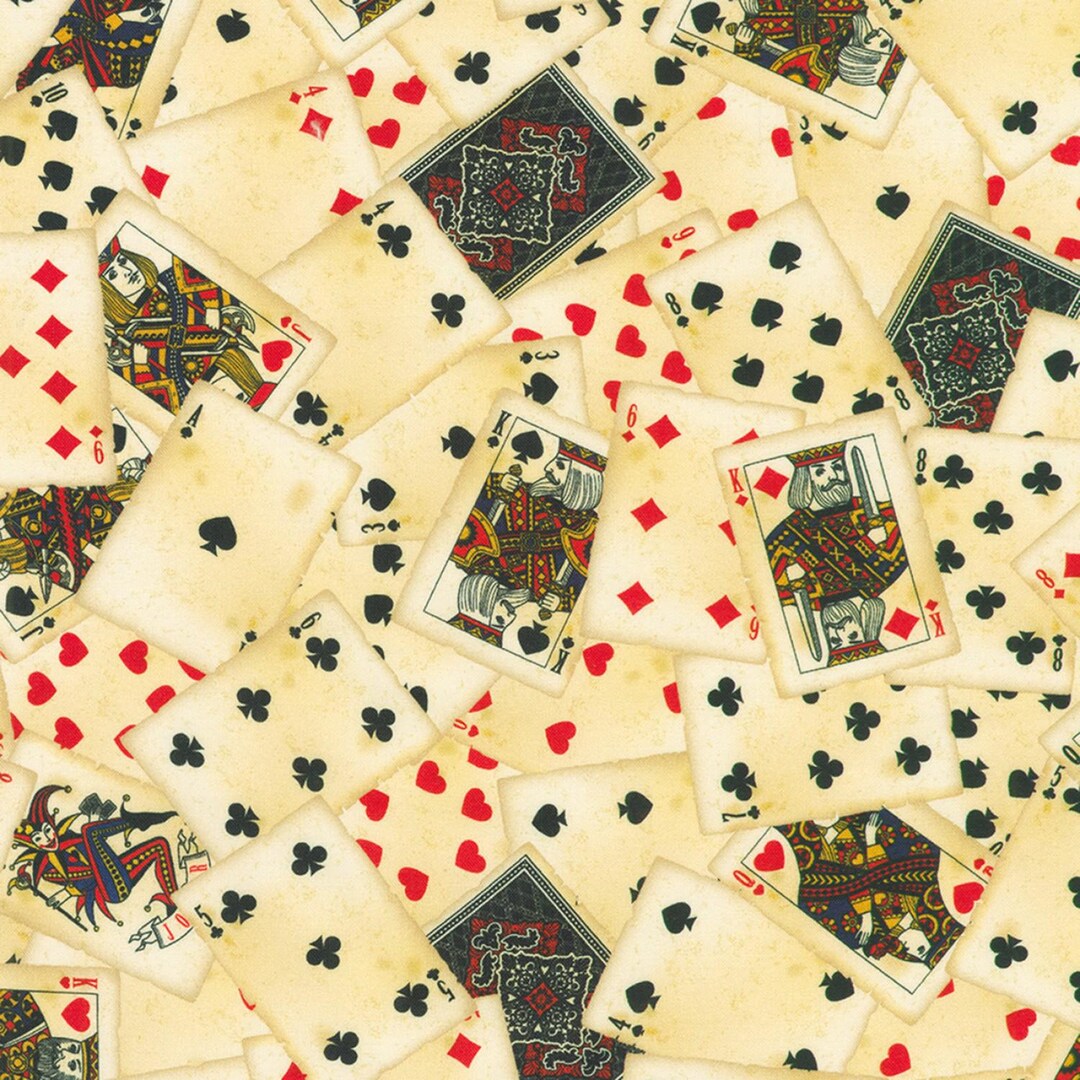 Robert Kaufman Library of Rarities Vintage Deck of Cards Cotton Fabric ...