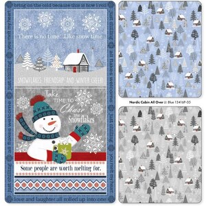 Benartex~nordic Cabin~nordic Snowflakes W/ Pearlescent Metallic~navy ...