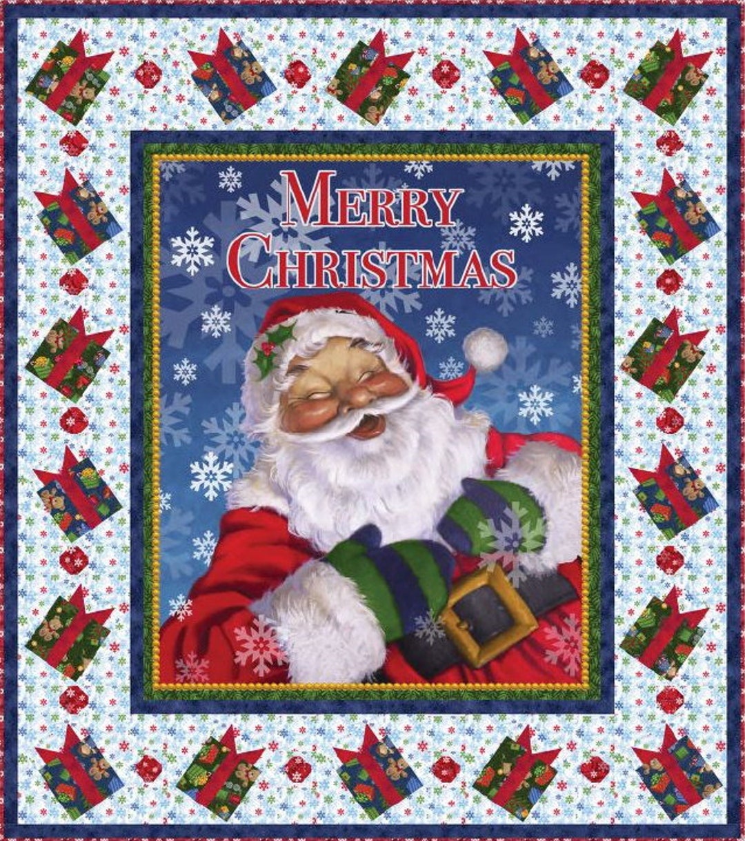 Quilt Kit~juggling Santa~53" X 60" Jolly Ol Santa Panel Quilt (includes ...