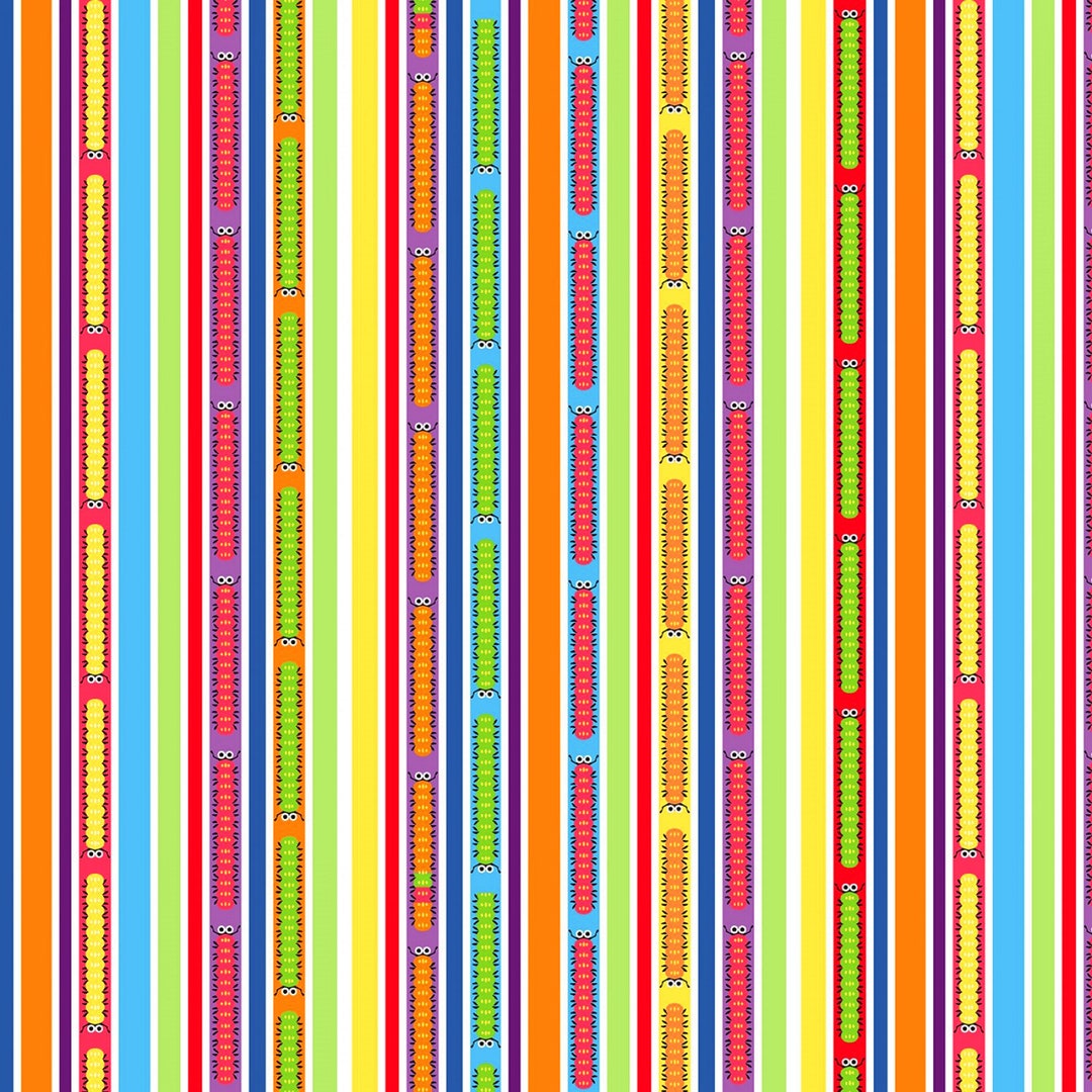 Henry GlassBug Bug BugCaterpillar StripeMultiBaumwollstoff in großen ...