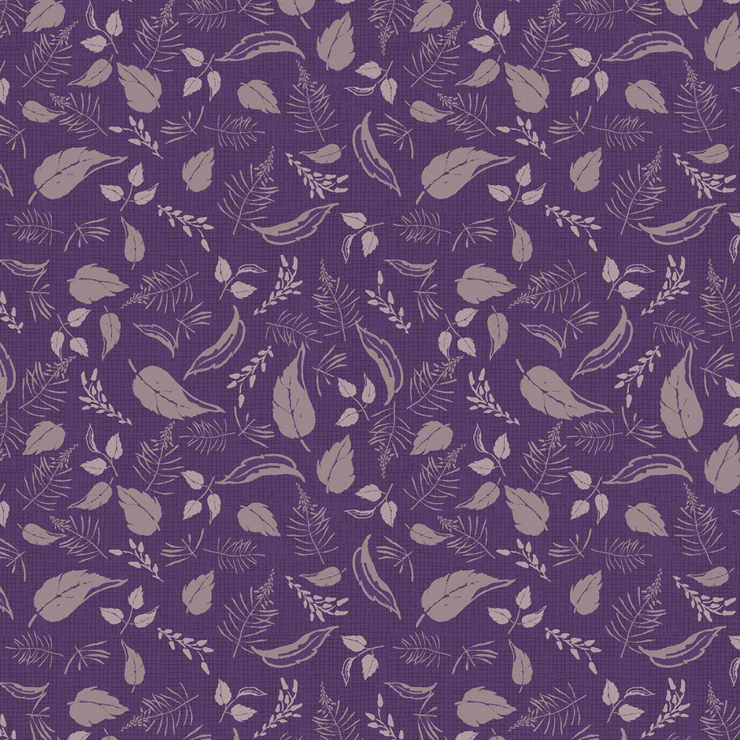 Wilmington Prints~purple Haze~leaf Toss~purple~cotton Fabric by the ...
