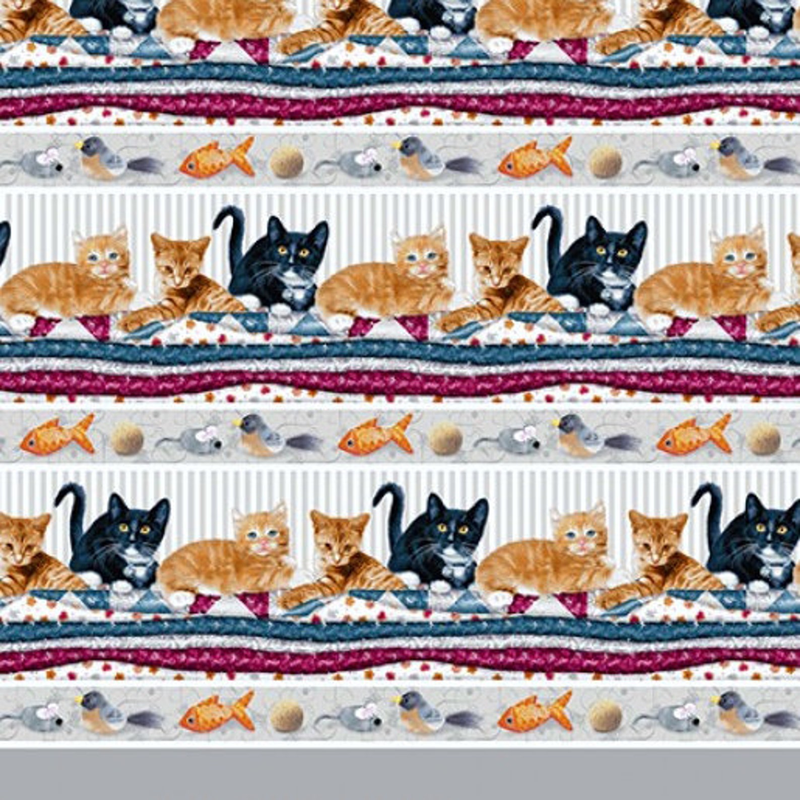 Quilt Kit~quilted Kitties~53" X 71" Quilt Kitties Block Quilt (includes ...