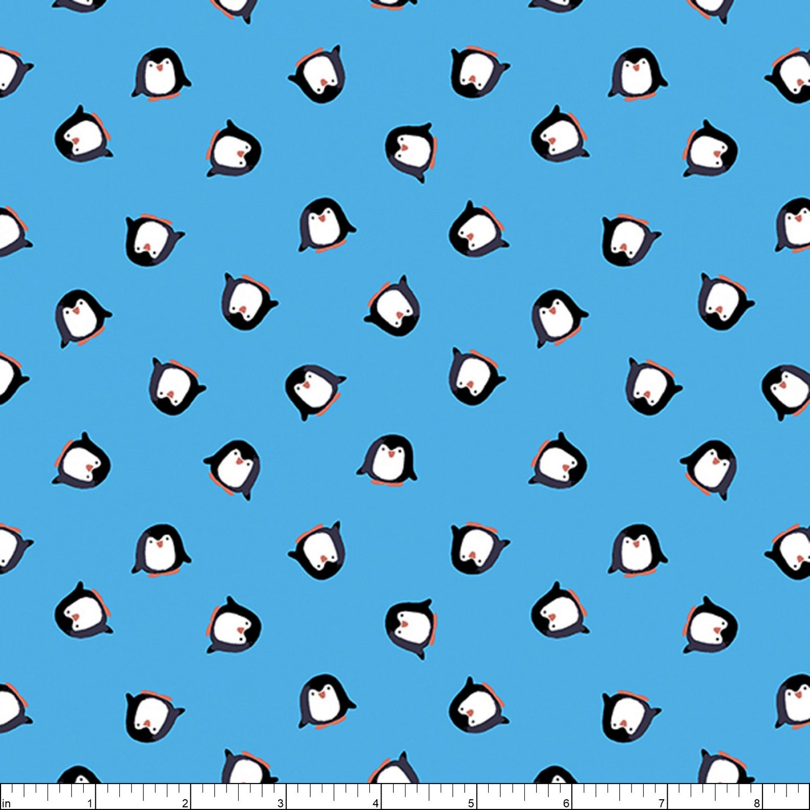 Benartex~arctic Friends~playful Penguins~sky Blue~cotton Fabric by the ...