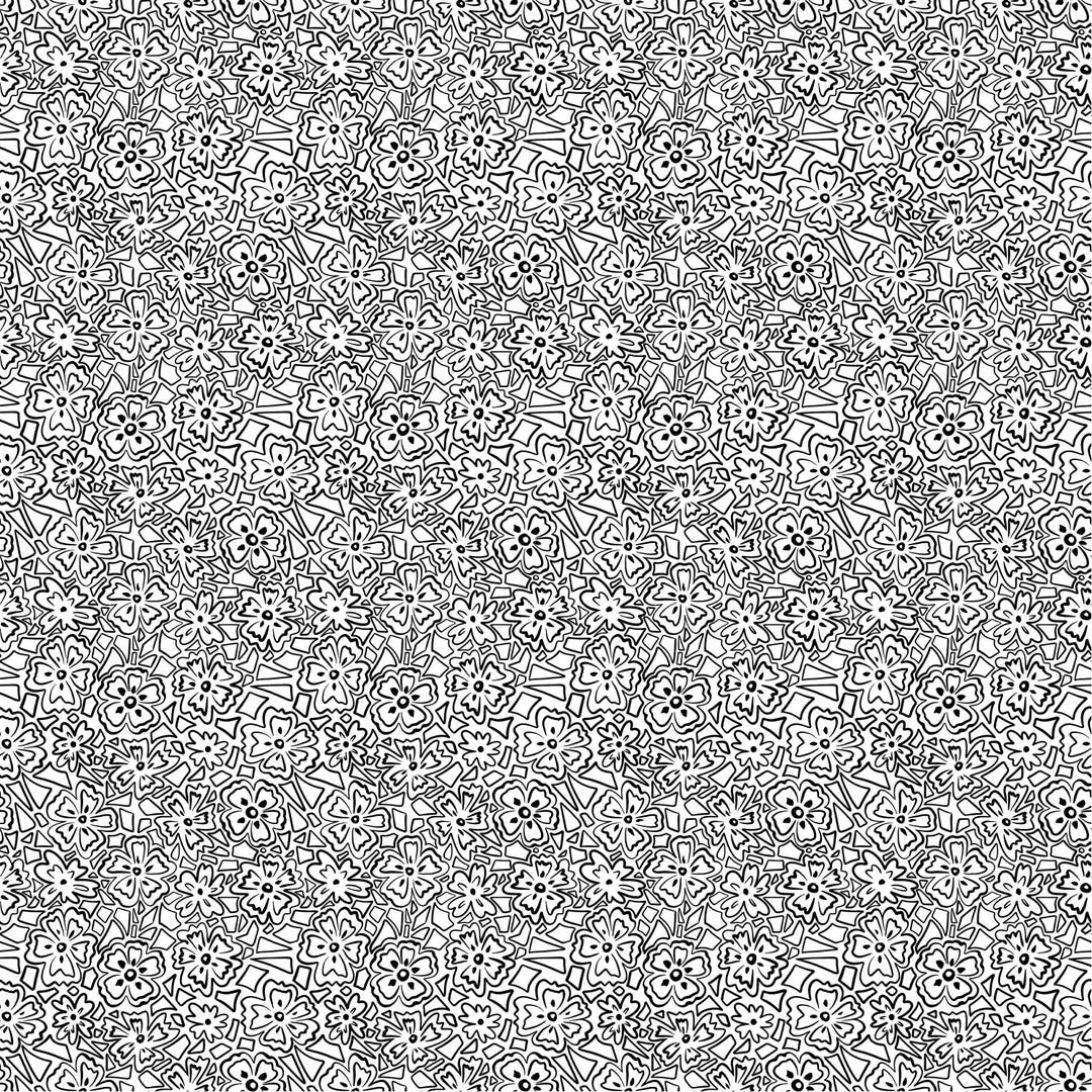 P&B Textiles Still Life Mini Graphic Floral White/black Cotton Fabric ...