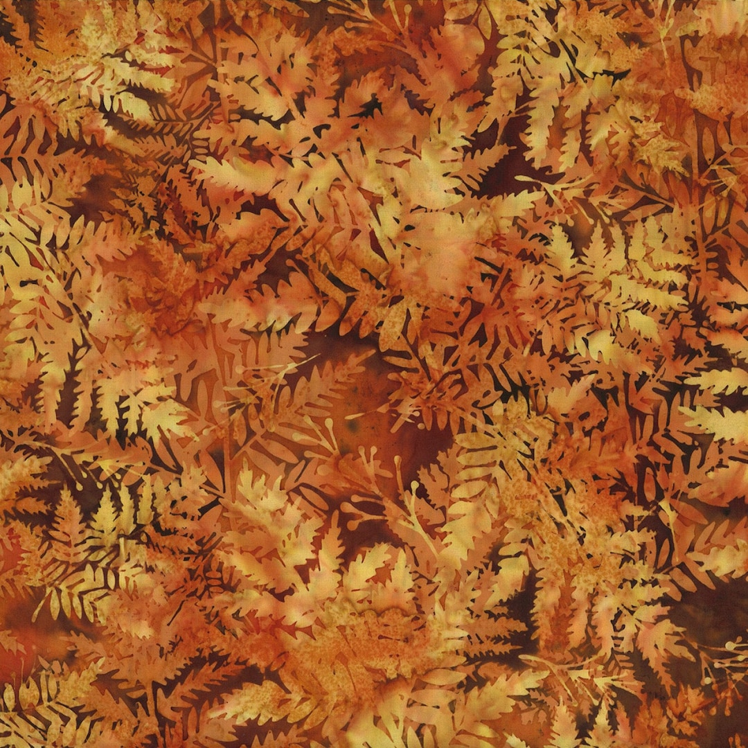 Eob~hoffman~bali Batiks~autumn Trail~fern~fox~cotton Batik Fabric by the Yard or Select Length ...