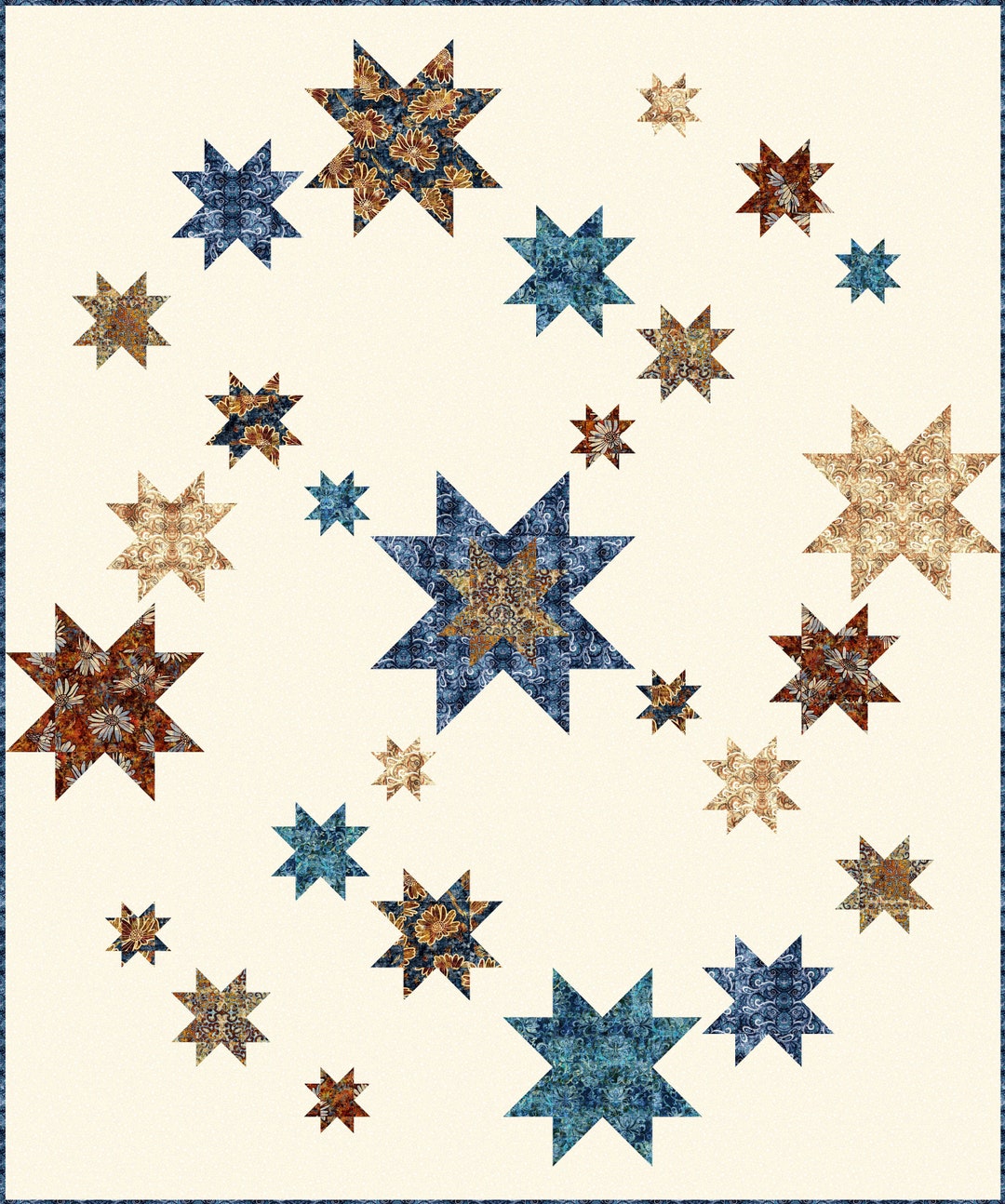 Quilt Kit~stars at Sea~60" X 72" Heirloom by QT Star Throw Quilt ...
