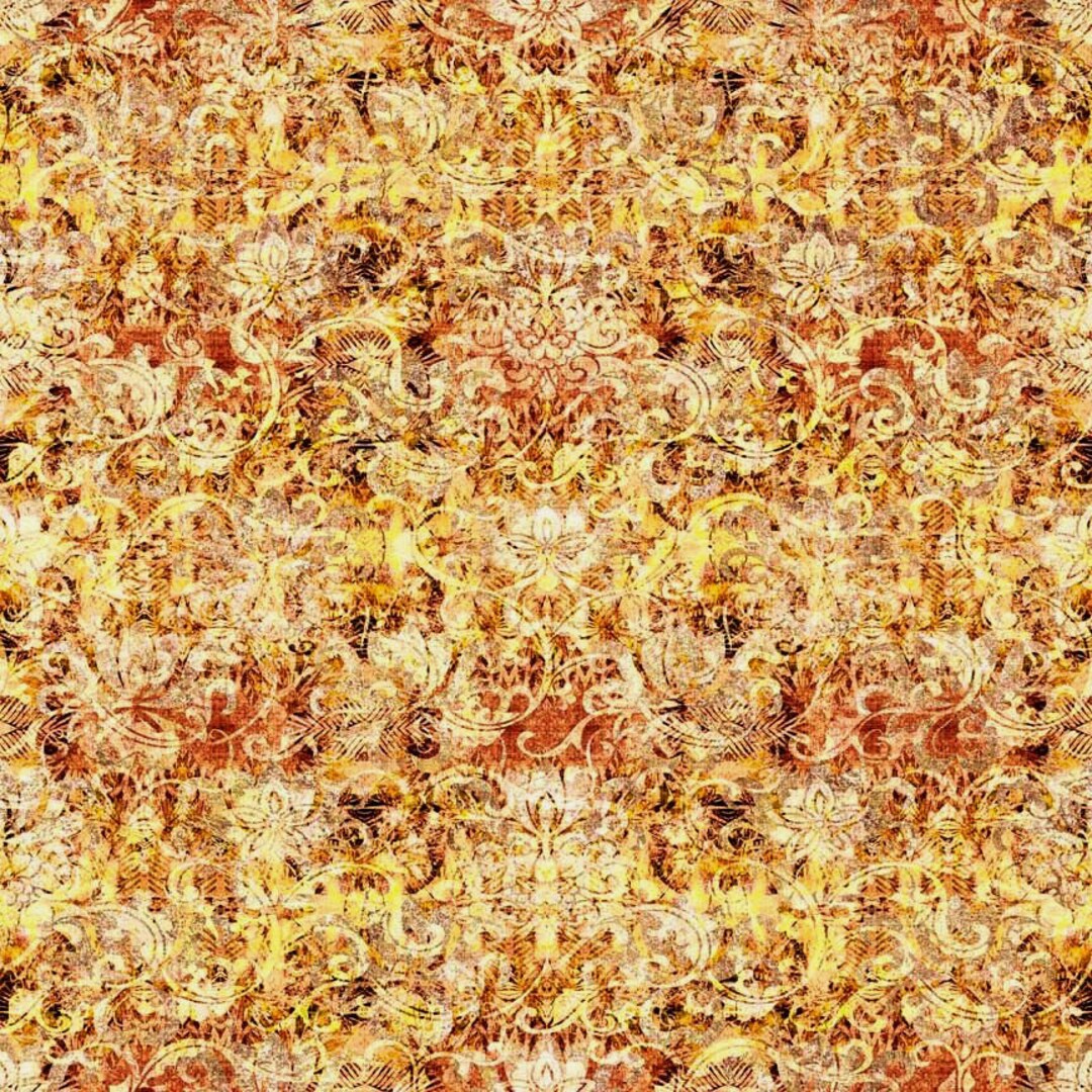 Quilting Treasures~heirloom~floral Scroll~digital~tan~cotton Fabric by ...