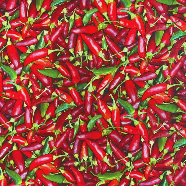 Chili Pepper Fabric - Etsy