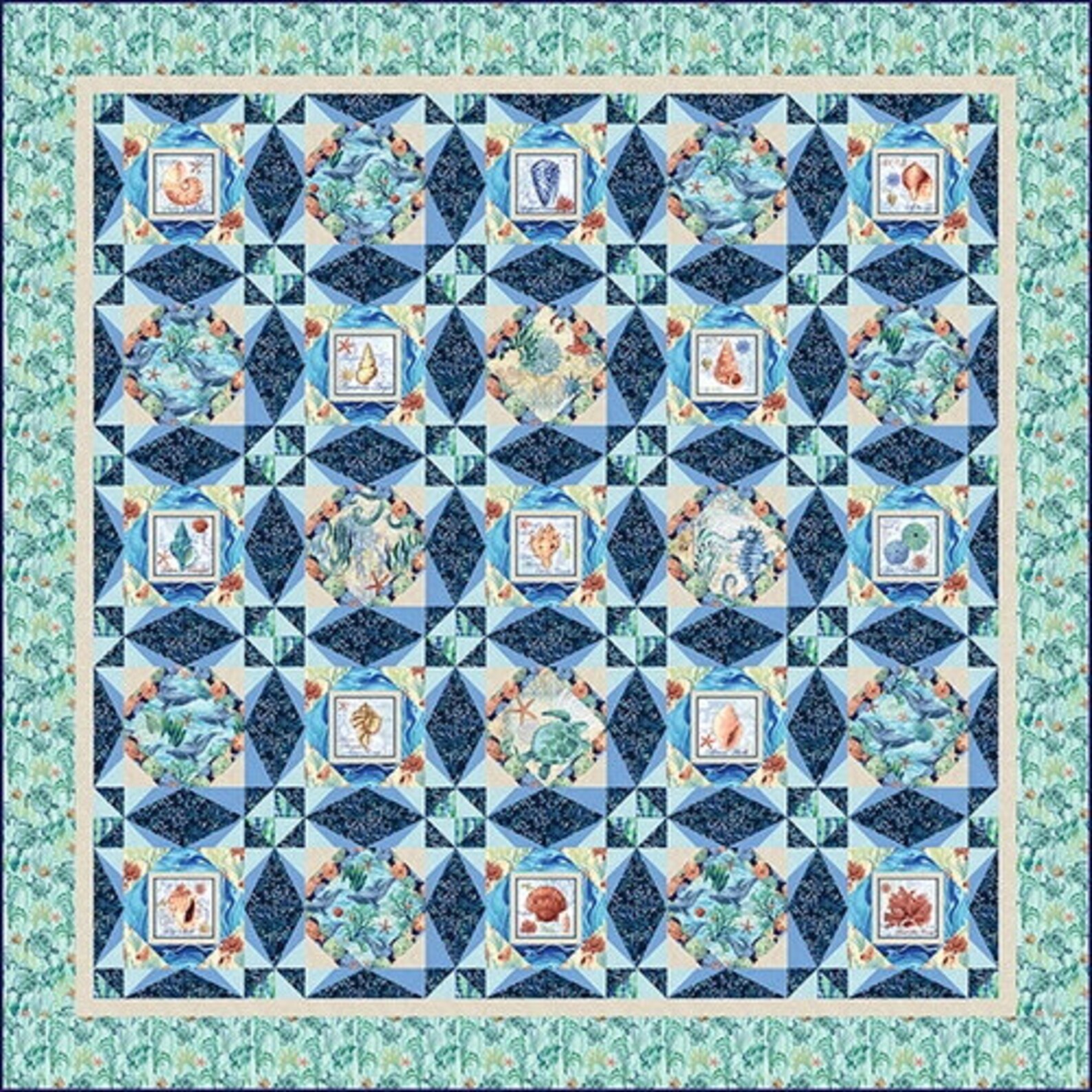 Studio E Deep Blue Sea 24 X 44 Sea Creature - Etsy