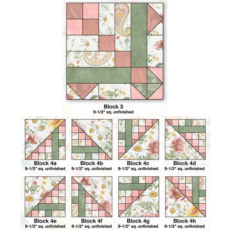 Quilt Kit~daisy Days~95" X 107" Daisy Theme Queen Size Quilt (includes ...
