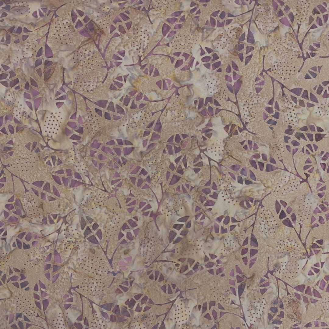Timeless Treasures~tonga Plum Fusion~fig Leaves~fig~cotton Batik Fabric ...