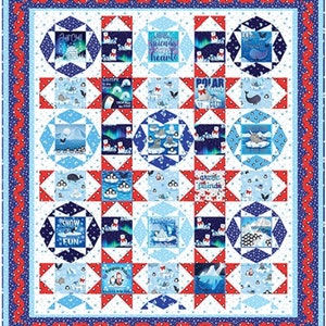 Benartex~arctic Friends~playful Penguins~royal Blue~cotton Fabric by ...