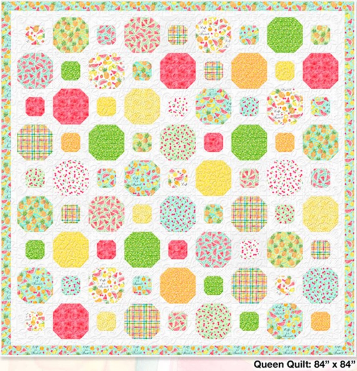 Wilmington Prints Squeeze the Day Cherry White Cotton | Etsy