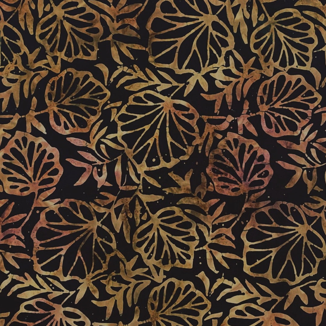 Anthology~the Treachery of Images~outline Leaves Batik~chocolate~cotton ...