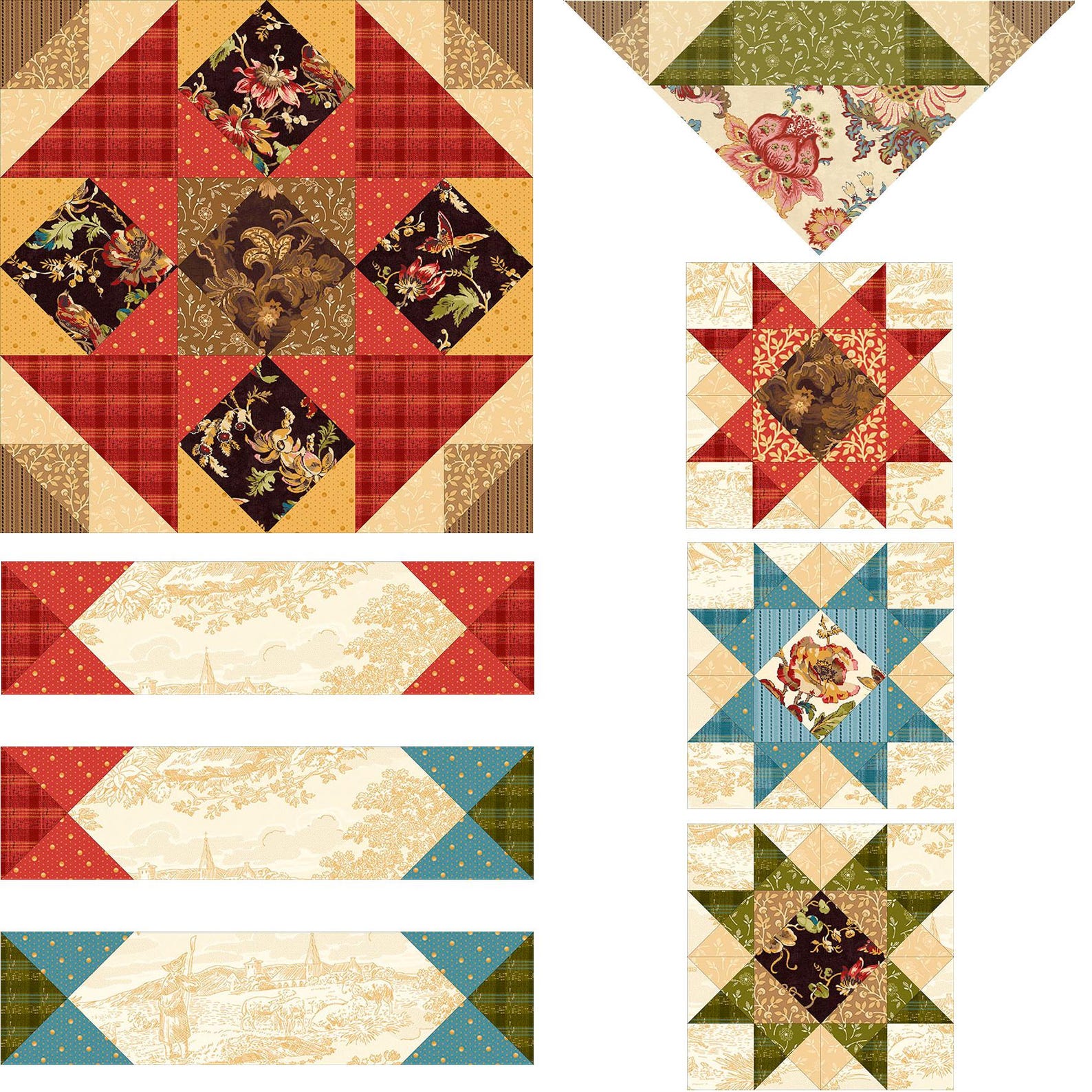 Quilt Kit~countryside by Kaye England~95" X 107" Traditional Floral ...